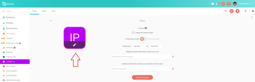 Customize the project icon -Beesbusy