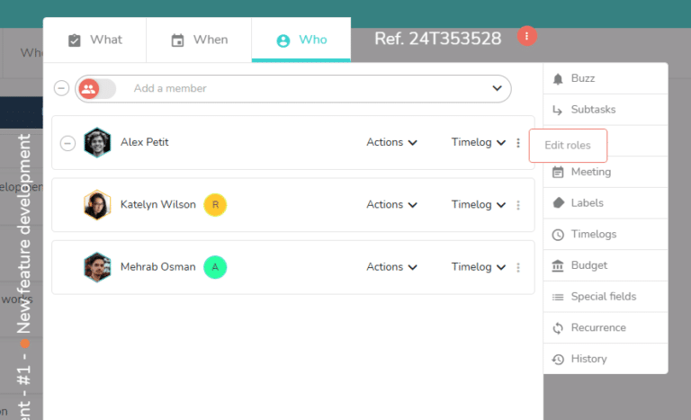 Wie man Mitgliedern Rollen zuweist in Beesbusy tasks? - Beesbusy