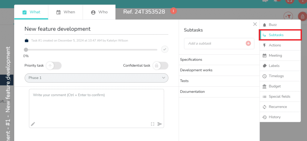 How to create and plan subtasks? -Beesbusy